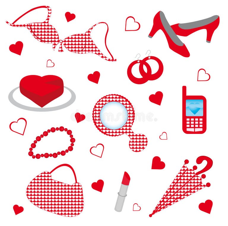Red accessories stock illustration. Illustration of accessories - 14660294