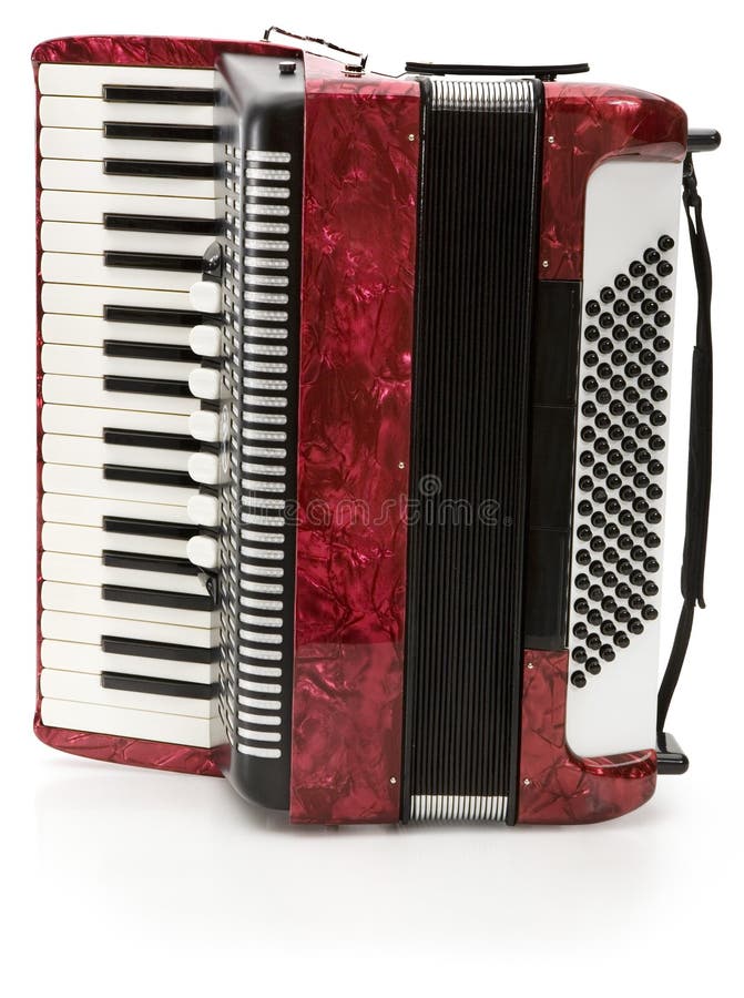 Red Accordion stock image. Image of leisure, tune, close - 3446449