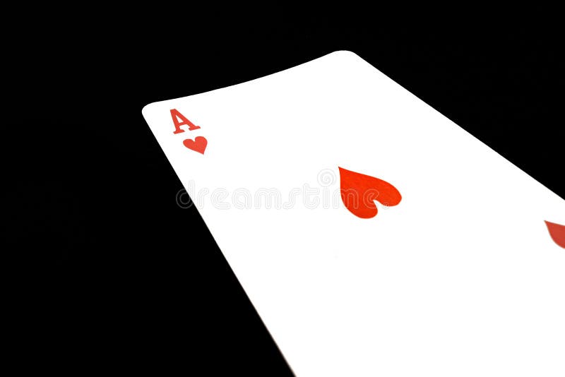 Black Ace of Hearts on Black Background Stock Image - Image of high ...