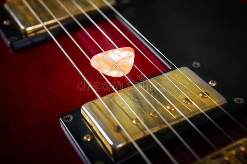 Red acoustic guitar stock image. Image of studio, instrument - 78012137
