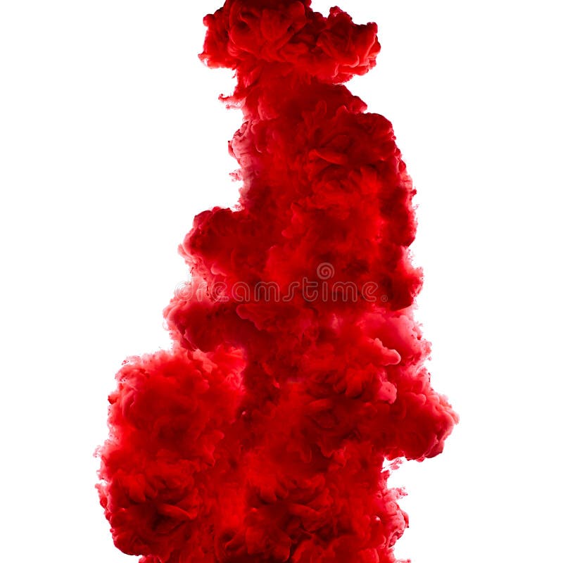 Red Acrylic Ink in Water. Color Explosion Stock Image - Image of blue ...