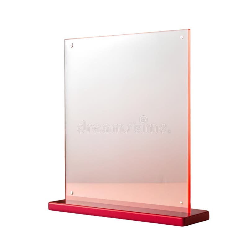 Red Acrylic Sign Blank Template Isolated on a Transparent Background ...