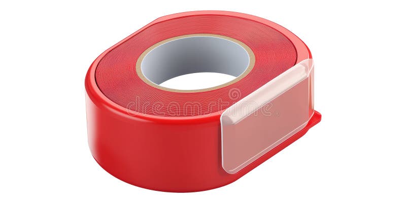 Red Adhesive Tape 3D Isolated on Transparent Background Stock Photo ...