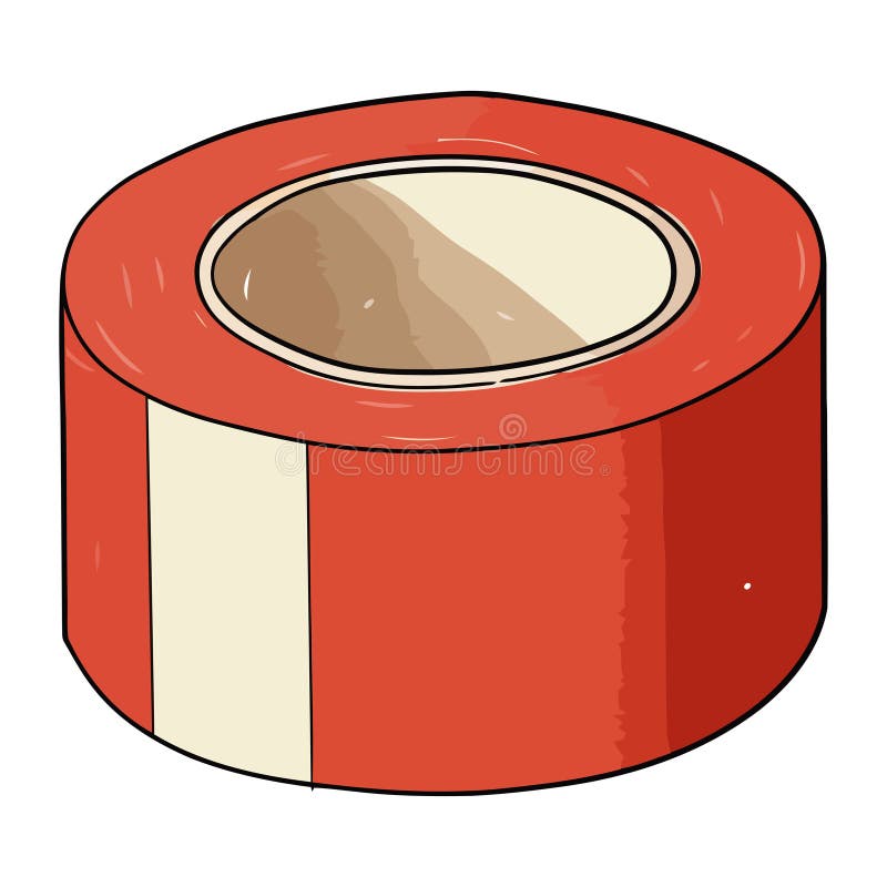 Red adhesive tape roll stock vector. Illustration of surface - 276739615