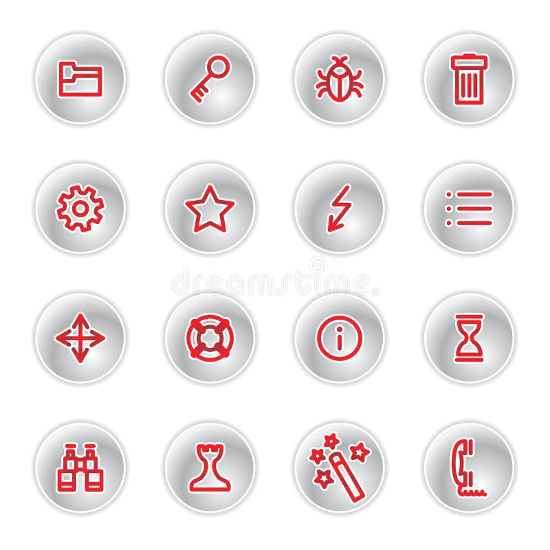 Red admin icons stock vector. Illustration of internet - 2678386