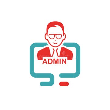 Red Admin Sign on Pc Laptop Vector Illustration. Stock Vector ...