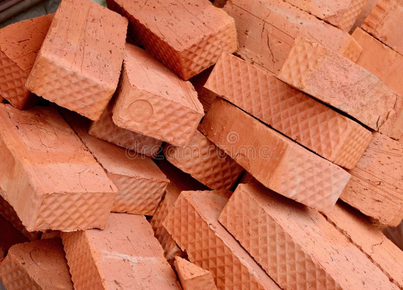 Red Adobe brick. stock photo. Image of solid, block - 106847068