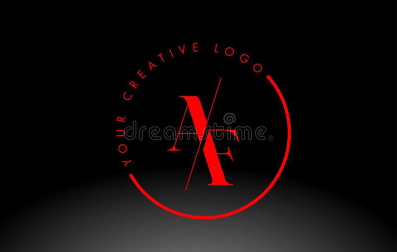 Red AF Serif Letter Logo Design with Creative Intersected Cut Stock ...