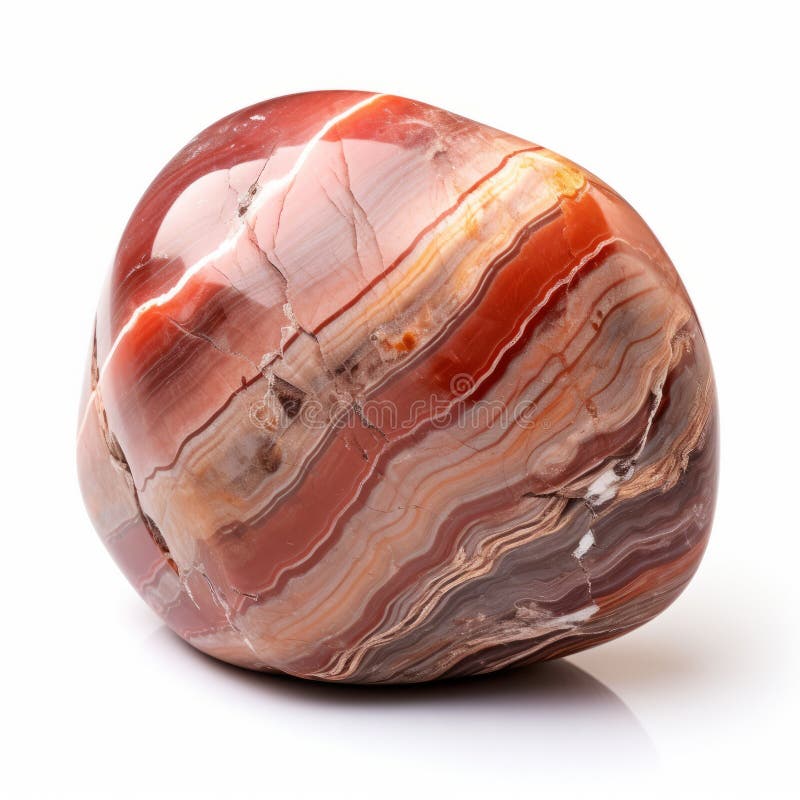 Red Agate Stone: Unpolished Authenticity in Striped Curvilinear Design ...