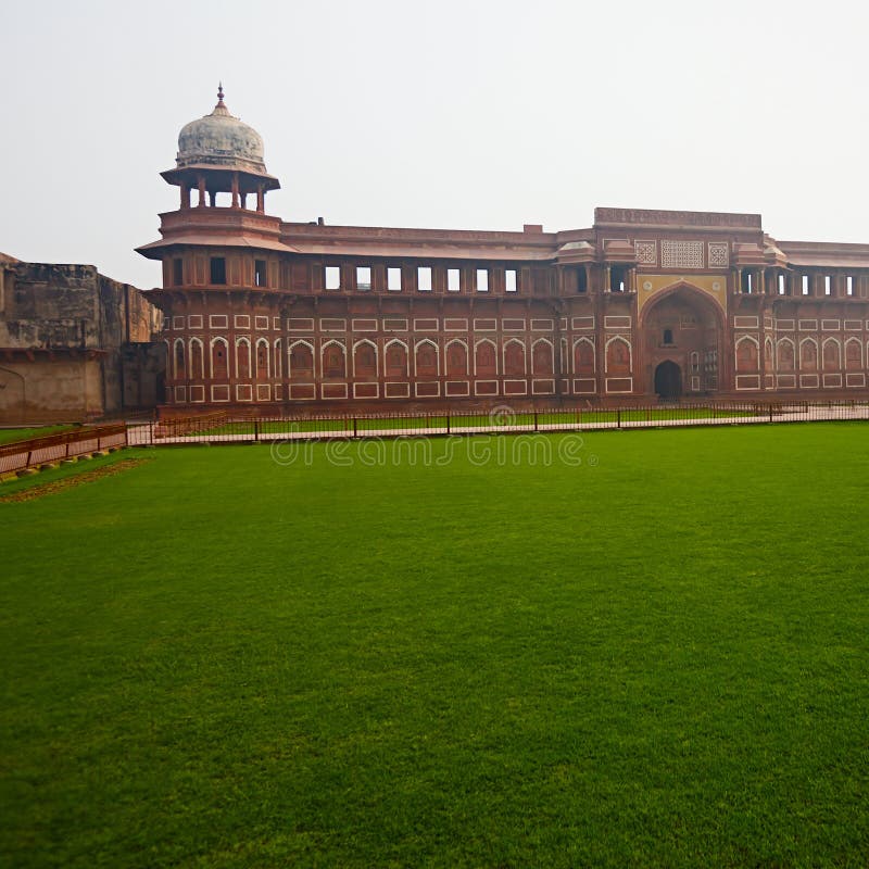 Red Agra ford, India stock image. Image of landmark, architecture ...