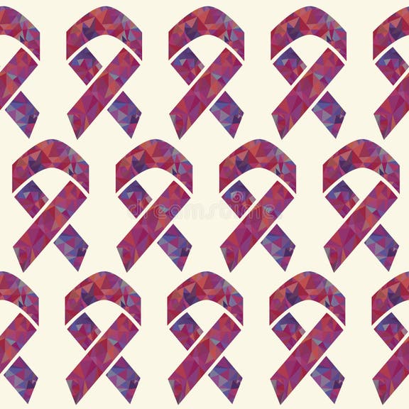 Red AIDS Awareness Ribbon Vector Seamless Pattern Stock Vector ...