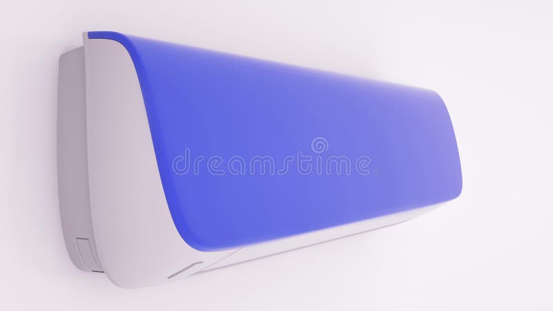 Red Air Conditioner Isolated on White Wall. 3d Illustration Stock ...