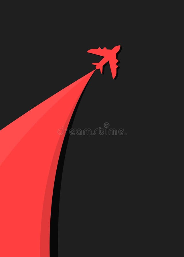 Red Air Plane Poster or Flyer Template Stock Vector - Illustration of ...