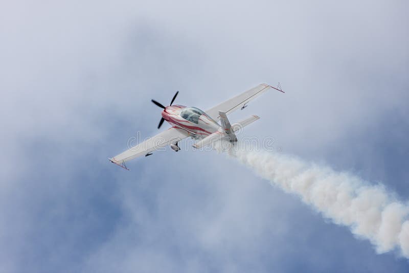 Red airplane stock image. Image of cloud, private, landing - 10618917
