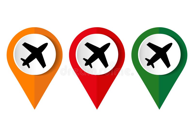 Red Airplane Icon on White Background. Vector Illustration Stock Vector ...