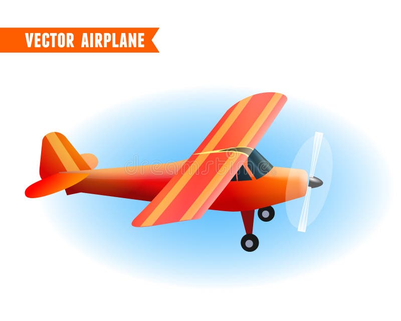 Red Airplane. stock vector. Illustration of bright, retro - 52669430
