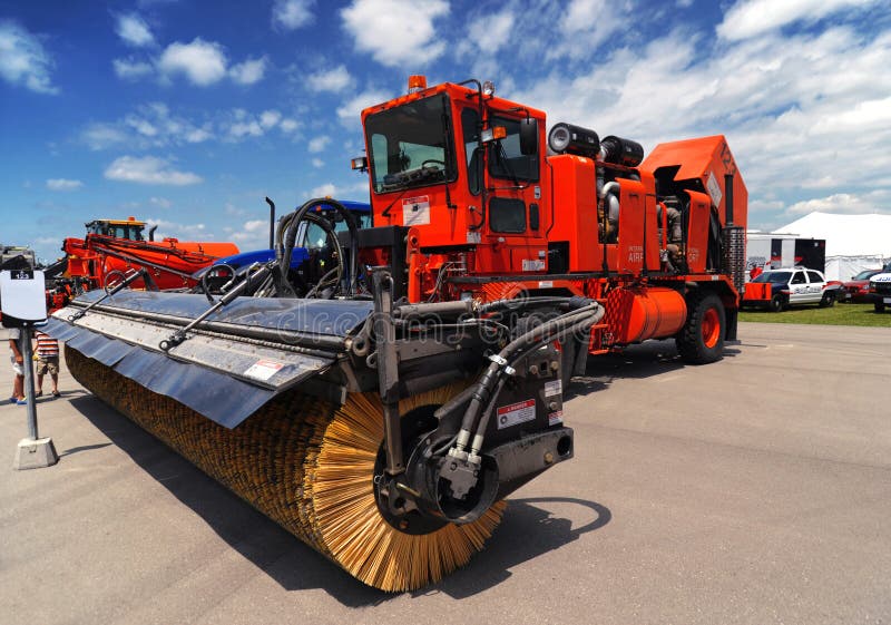 Red airport sweeper stock photo. Image of tarmac, parked - 39883856