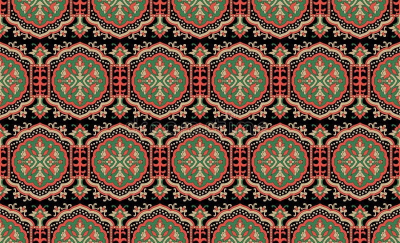 Red Ajrak Pattern, Vector Illustration Stock Vector - Illustration of ...