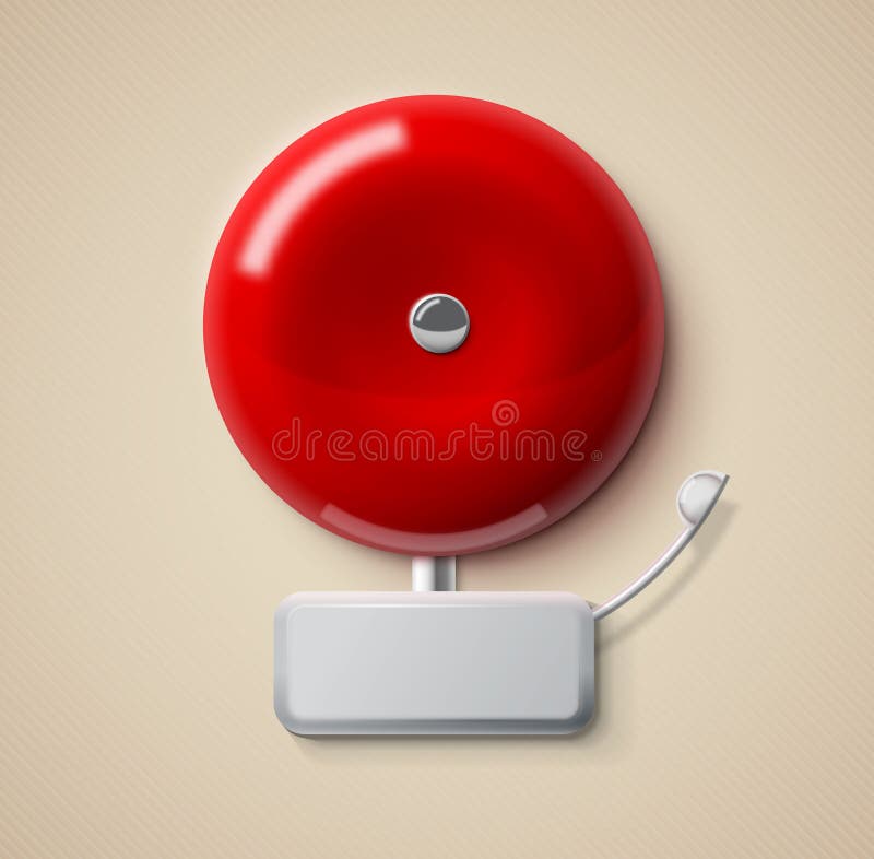 Red Alarm Bell 3d Realistic Eps 10 Stock Vector - Illustration of ...