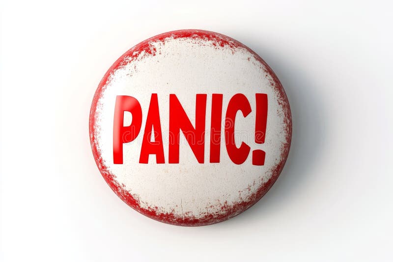 A Red Alarm Button with a Comic Design and a Worn-out Texture. Stock ...