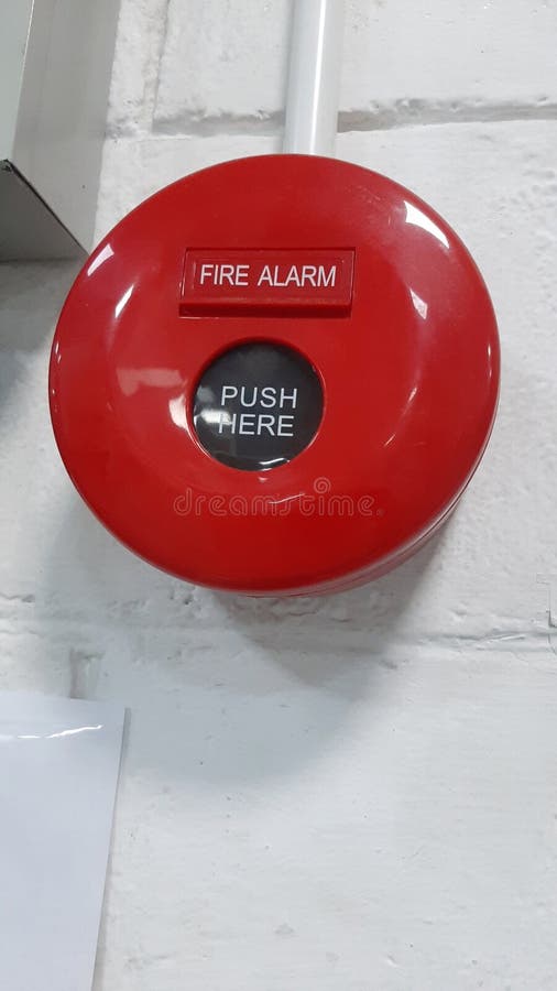 A Red Alarm Button is Installed on the Wall Stock Photo - Image of ...
