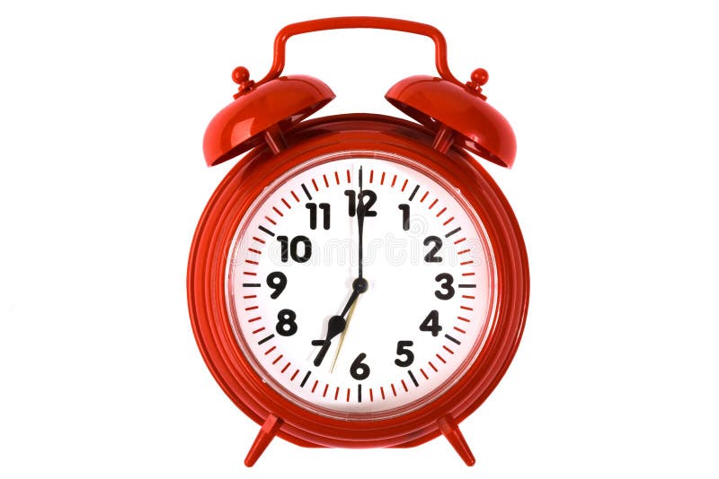 Red alarm clock stock image. Image of isolated, clock - 11706075