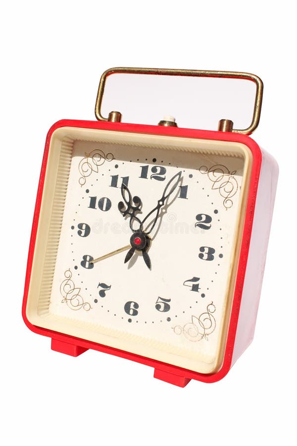 Red alarm clock stock photo. Image of design, circle - 13395896