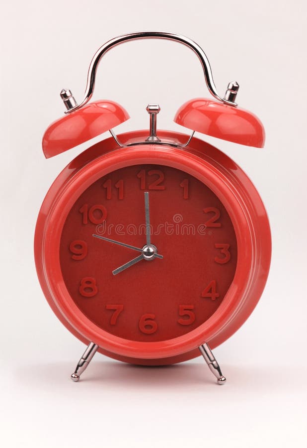 Red Alarm Clock, Close Up Image Stock Image - Image of bell, clipping ...
