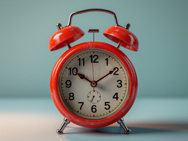 Red alarm clock close up stock illustration. Illustration of reminder ...