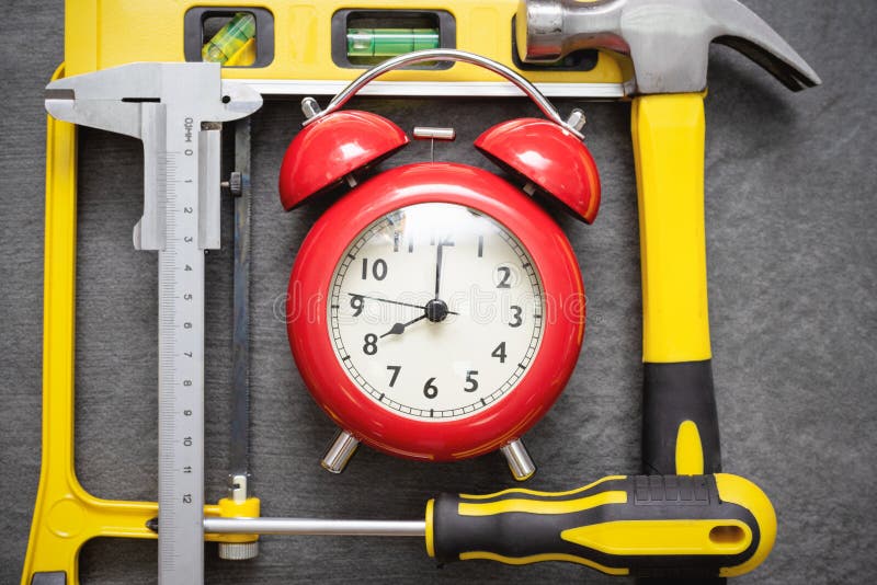 Work time stock image. Image of measuring, clock, build - 193225205