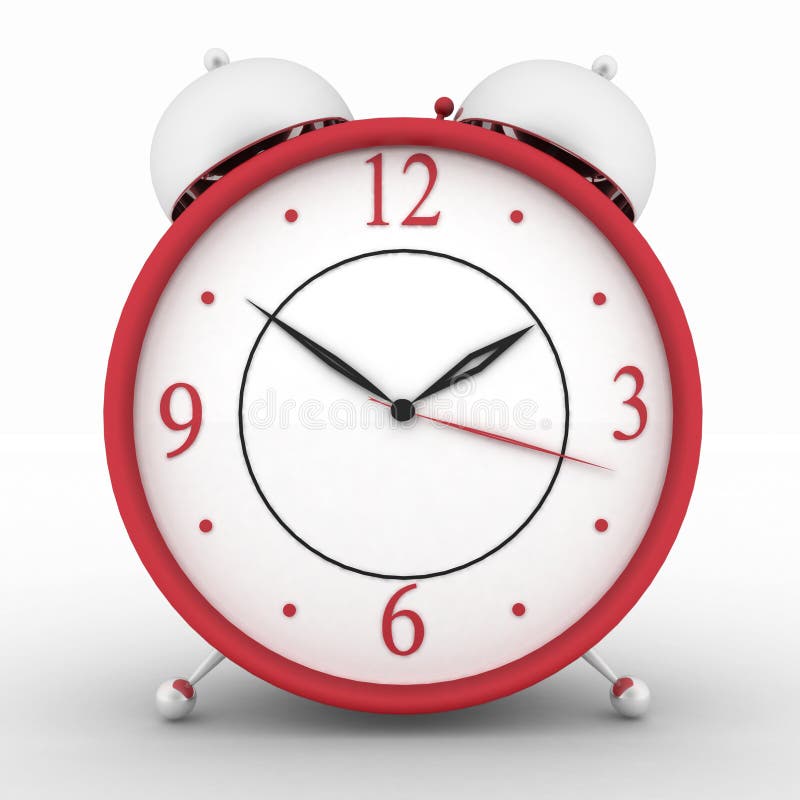 Red alarm clock stock illustration. Illustration of second - 31501706