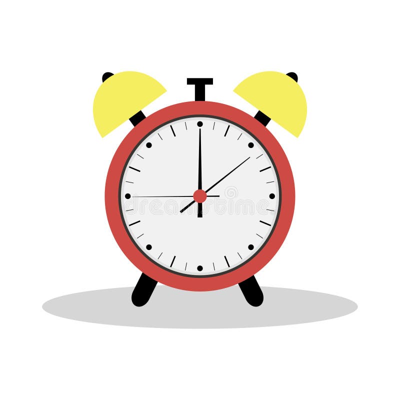 Red Alarm Clock Icon. Flat Illustration. the Silhouette of the Clock ...