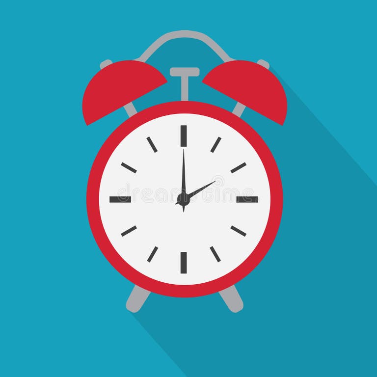 Red alarm clock icon stock vector. Illustration of pictogram - 165222553
