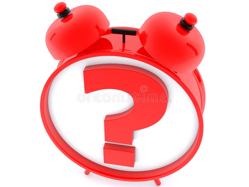 Red Alarm Clock with Question Mark Concept Stock Illustration ...
