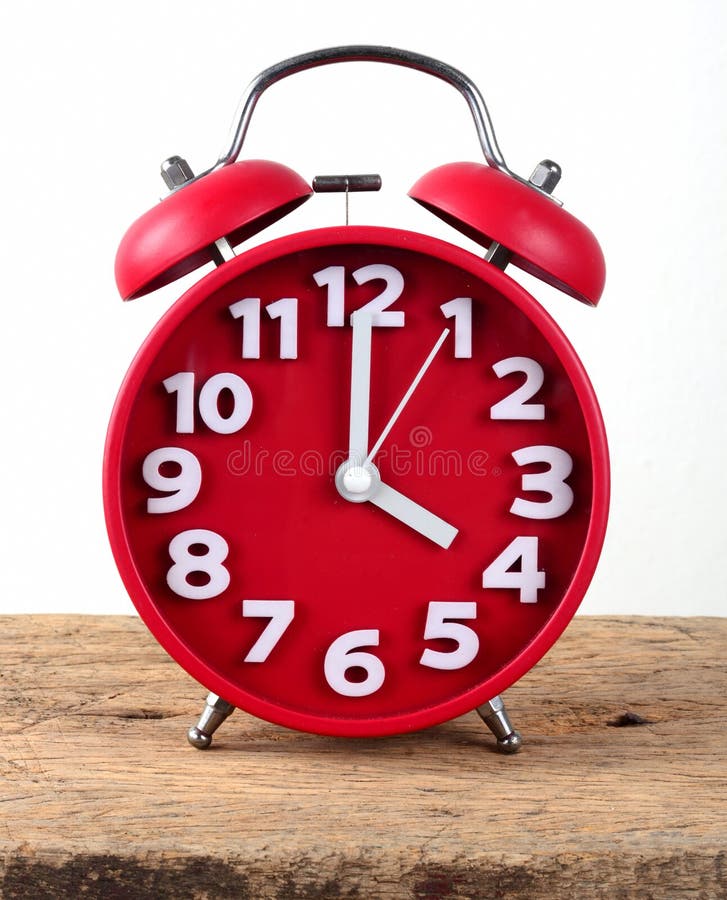 Red Alarm Clock, Showing Time Stock Image - Image of pressure, bell ...