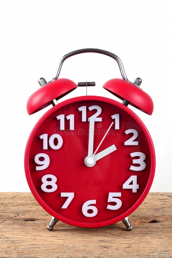 Red Alarm Clock, Showing Time Stock Photo - Image of pressure, minute ...