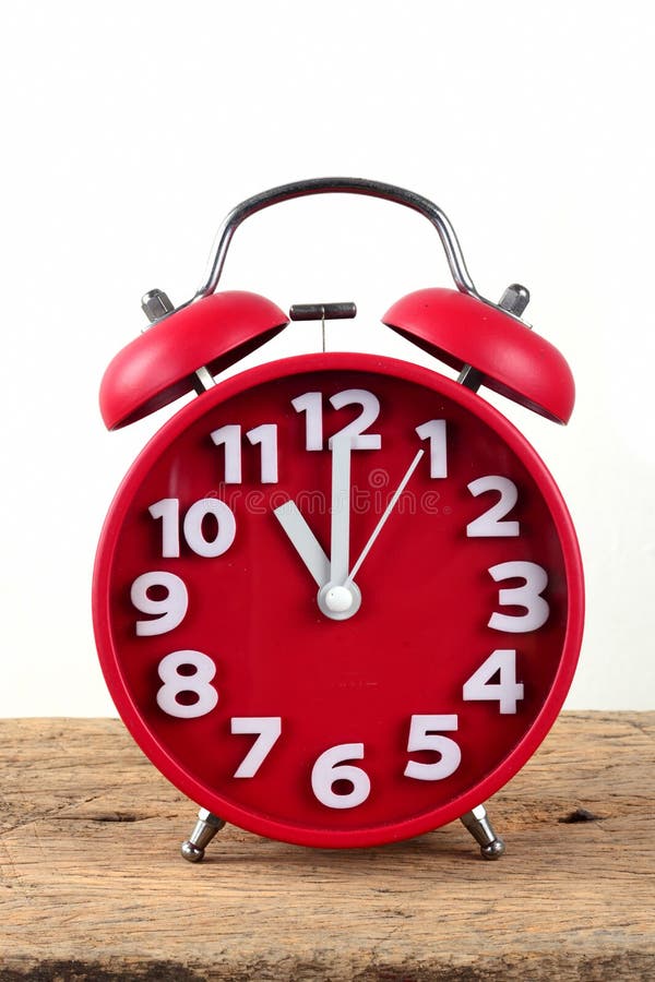 Red Alarm Clock, Showing Time Stock Image - Image of deadline, showing ...