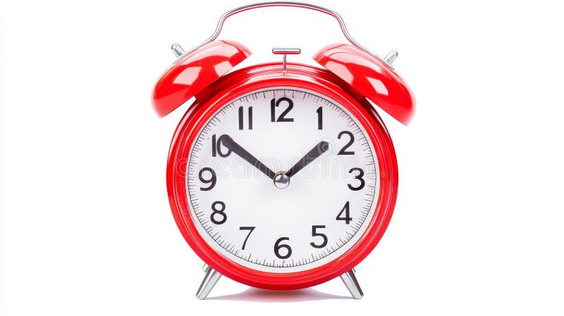 Red Alarm Clock Time Management Punctuality Schedule Urgency Efficiency ...