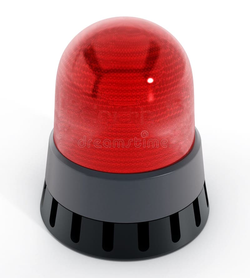 Red Alarm Light. 3D Illustration Stock Illustration - Illustration of ...