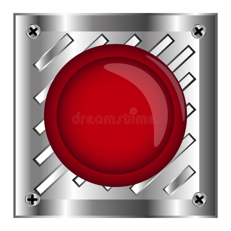Red Alarm,web Shiny Button With Metal Elements, Background,vector Stock ...