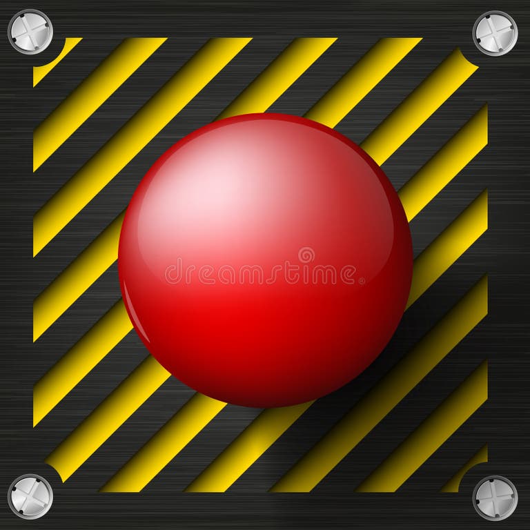 Red alarm shiny button stock vector. Illustration of glow - 41397835