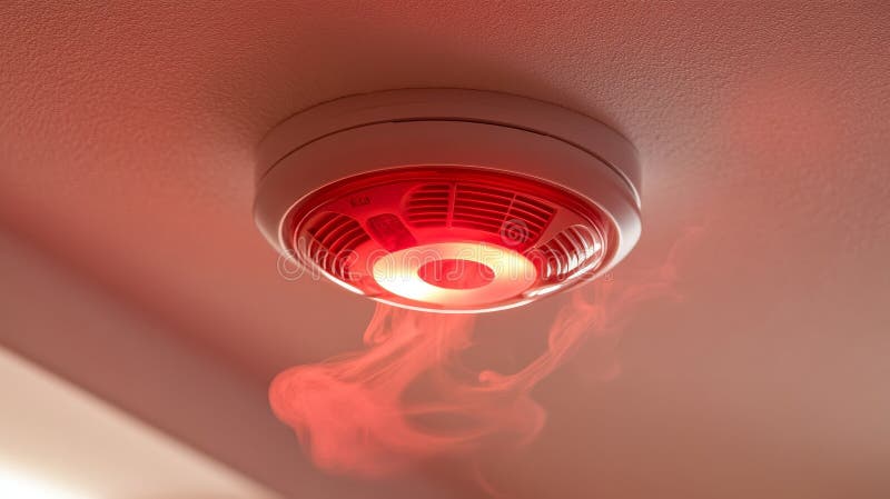 Red Alarm, Smoke Detector Detecting Smoke, Fire Safety Equipment, Home ...
