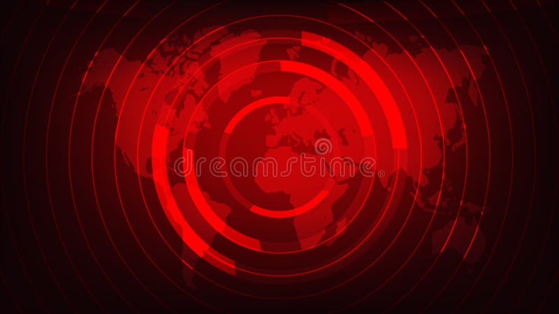 Red Alarming Color and World Map Background. Stock Illustration ...
