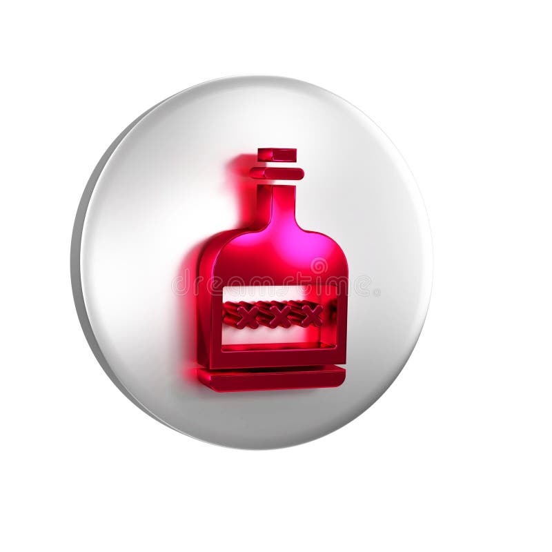 Red Alcohol Drink Rum Bottle Icon Isolated on Transparent Background ...