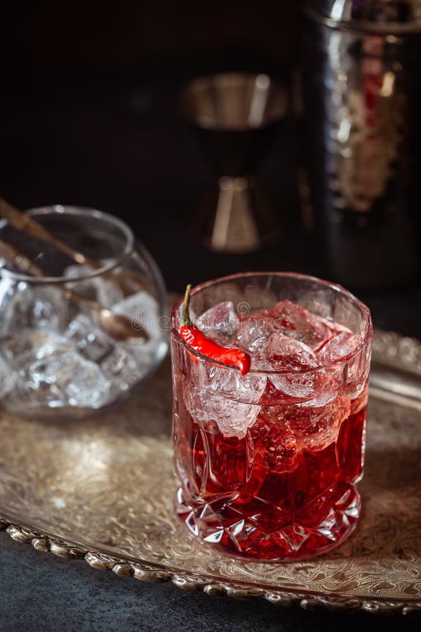Red alcoholic cocktail stock photo. Image of alcoholic - 243384004