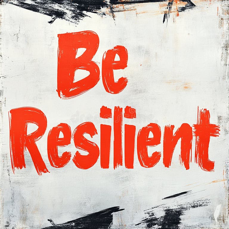Red Alert with "Be Resilient" in Bold Text on Plain Backdrop Stock ...