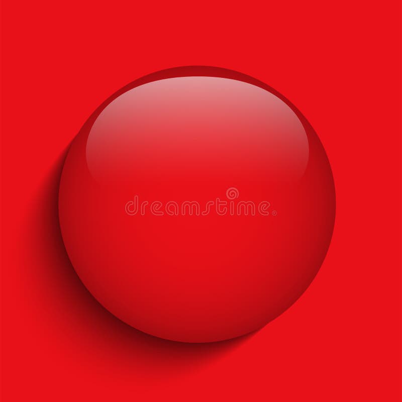 Vector Red Glass Button stock illustration. Illustration of click - 2723471