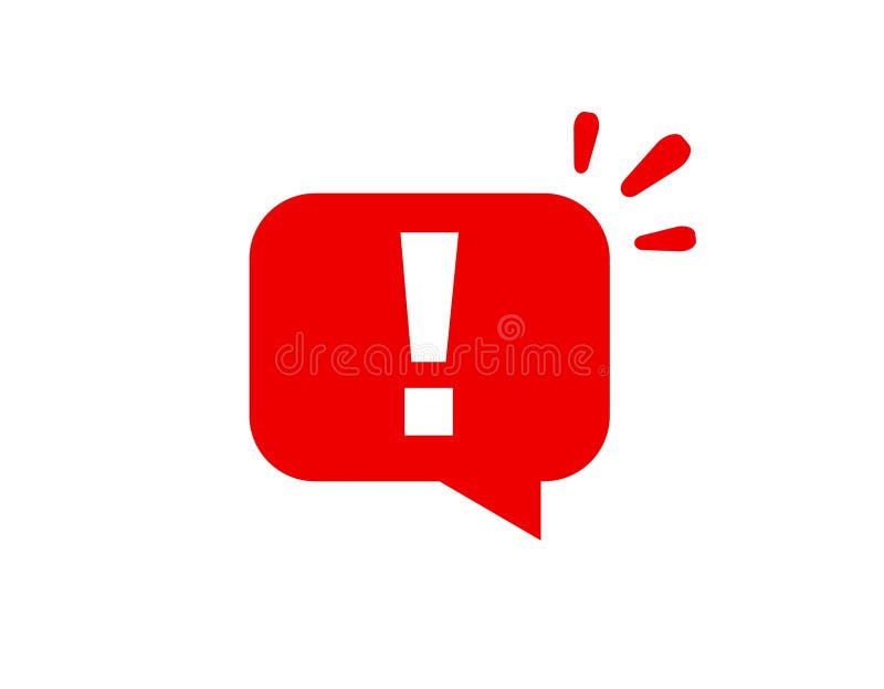 Red Alert Icon with Exclamation Mark in Speech Bubble Stock Vector ...