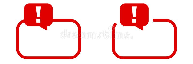 Red Alert Icon with Speech Bubble Exclamation Mark Stock Illustration ...