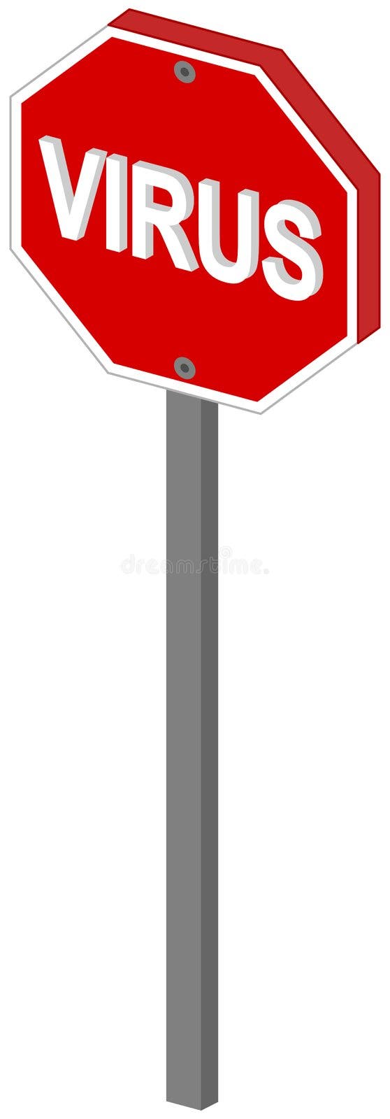 Red Alert Panel Virus with Text in Perspective Stock Illustration ...